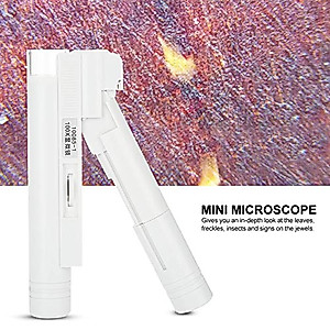 Jewelry Magnifier, 100X Zoom Microscope Double Tube Jewelry Magnifier Pocket Magnifying Glass with LED Light