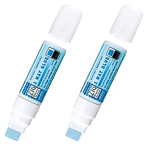 Kuretake Zig 2Way Glue Pen, 15mm Board Tip 2pcs Set, Quick Dry Liquid Stick Marker, for Artists, Crafting, Scrapbooking, Gift Card, Calligraphy, Made in Japan