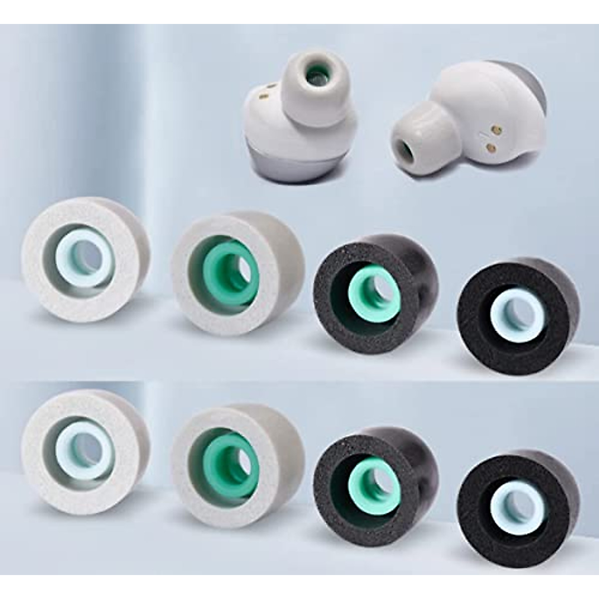 Zotech 6 Pairs Replacement Memory Foam Ear Tips for Sony WF-1000XM4 / WF-1000XM3 (3 Pair Gray and 3 Pair Black) S/M/L