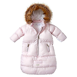 Cremson Girls Boys Newborn Infant Baby Puffer Carbag Pram Bag Snowsuit Bunting - Pink (Size 0/6 Months)