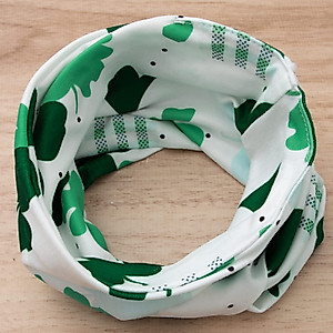 DUBASAM Kids Toddler Baby Girl St.Patrick's Day Outfit Pure Green Top Dress+Four Leaf Clover Pants with Scarf Clothes (Green+White, 9-12Months)