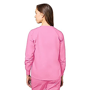 Adar Universal Scrubs for Women - Round Neck Warm-Up Scrub Jacket - 602 - Sherbet - XL