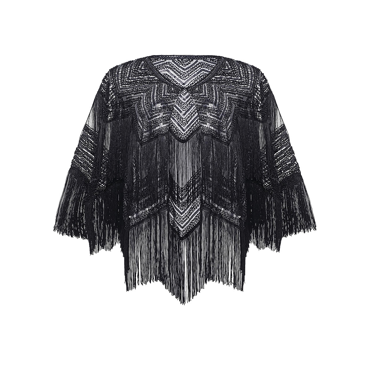 BABEYOND Gatsby Shawl Wrap for 1920s Evening Party Night Cape for Women Bridal Sequin Capelet