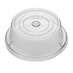 Restaurantware Cater Tek 8.5 Inch Polycarbonate Plate Cover 1 Shatterproof Dish Cover - Dishwashable For 8-Inch Plates Clear Plastic Splatter Cover Finger Hole Design Endures Up To 210F