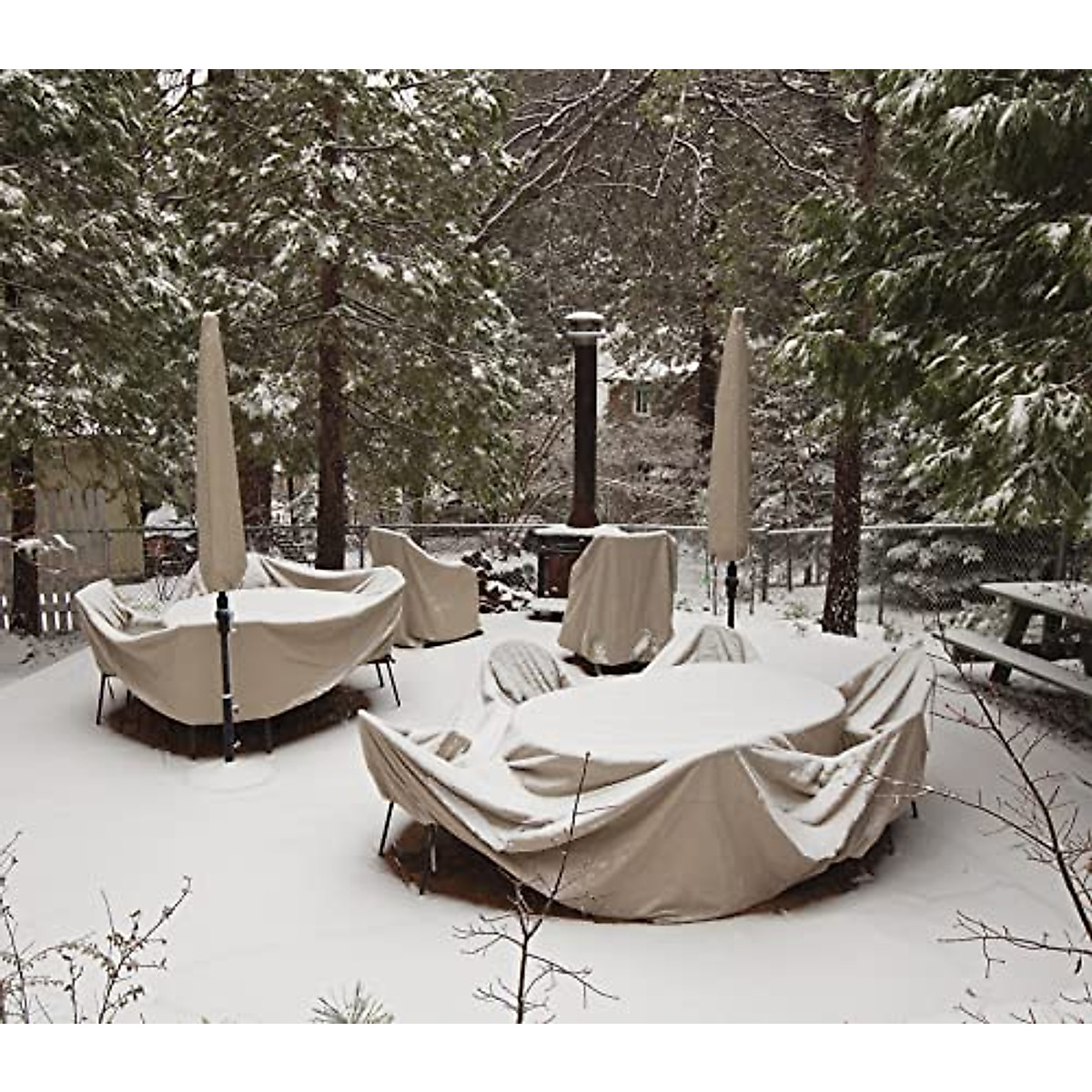 Treasure Garden Medium Rectangular Table Cover without Umbrella Hole - 72"W x 102"D x 36"H