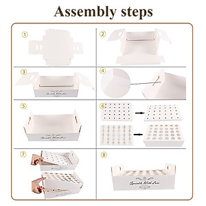 Bekecidi 30 Pieces biodegradable confetti Cones and Stand Tray Paper Cone Box 30 Holes Suitable Placing Dried Flower Petals Confetti for Wedding, Engagement, Party, Birthday (White)