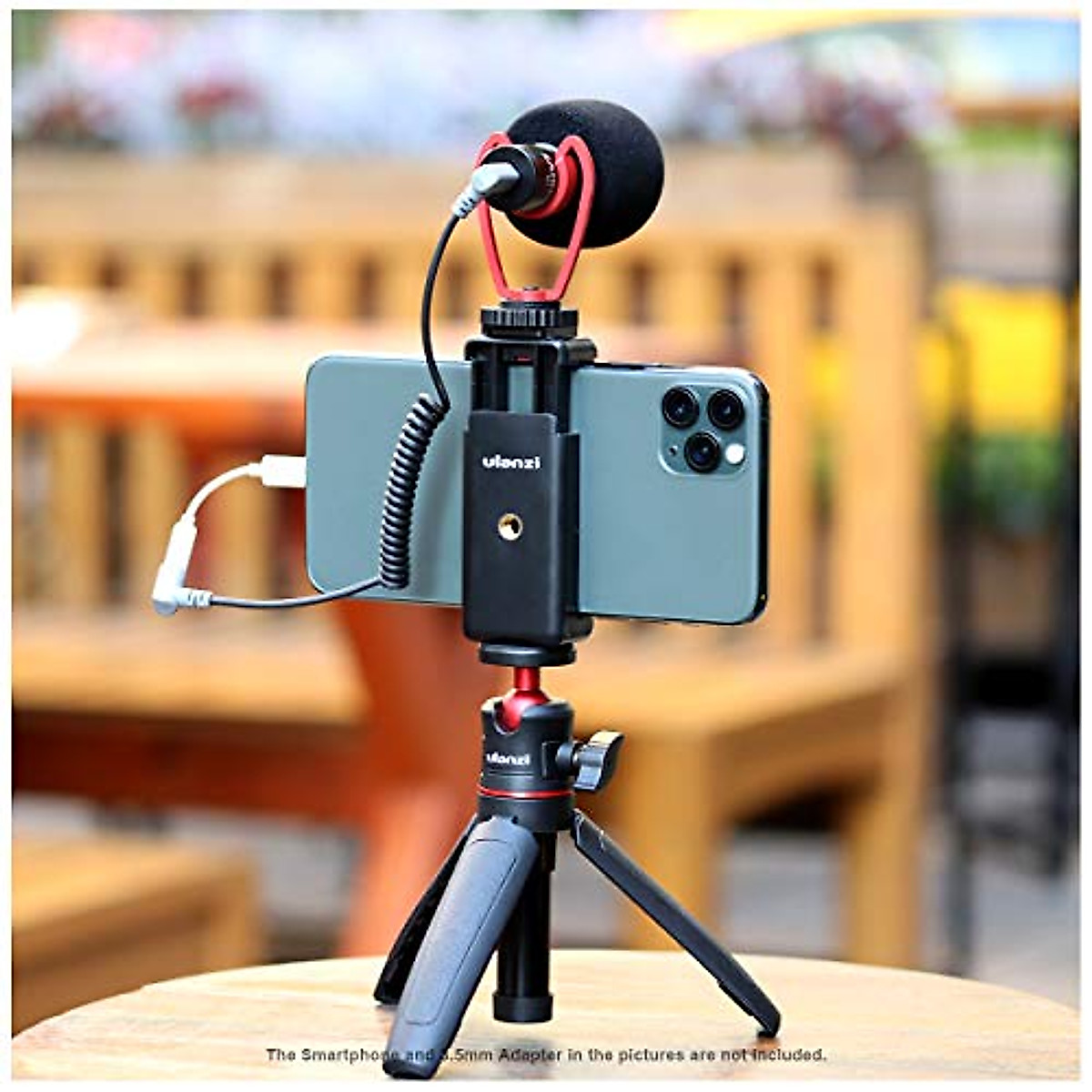 ULANZI ST-07 Phone Tripod Mount with Cold Shoe Mount for Microphone LED Video Light 1/4'' Tripod Screw for iPhone 11/Pro/Pro Max XS Max XR X 8 7 Plus Samsung Galaxy OnePlus Google Pixel Vlog Vlogging