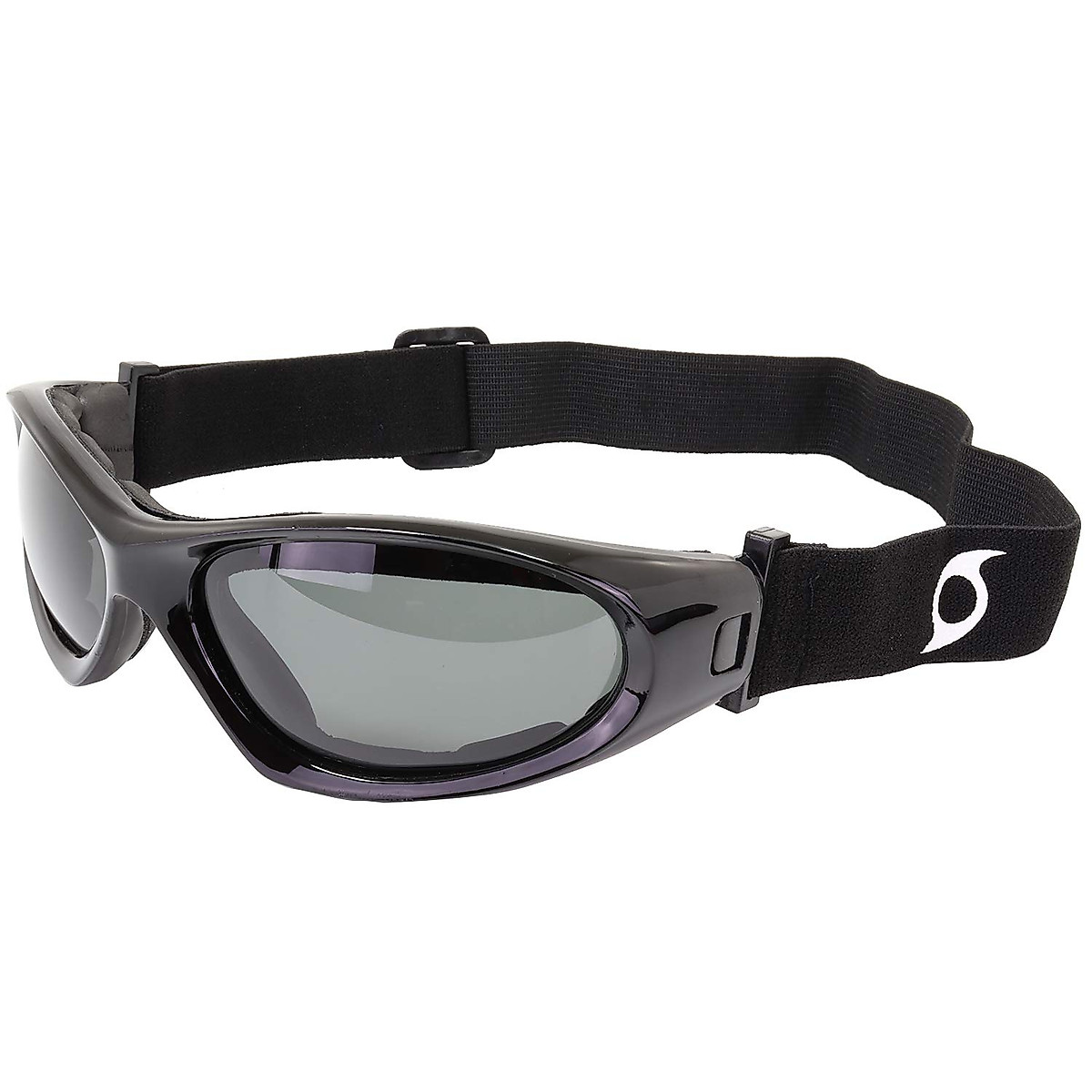 Hurricane Eyewear Category-5 Jet Ski Water-Sport Floating Goggles Interchangeable from Sunglasses to Goggles Black Frame with Polarized Smoke Lens
