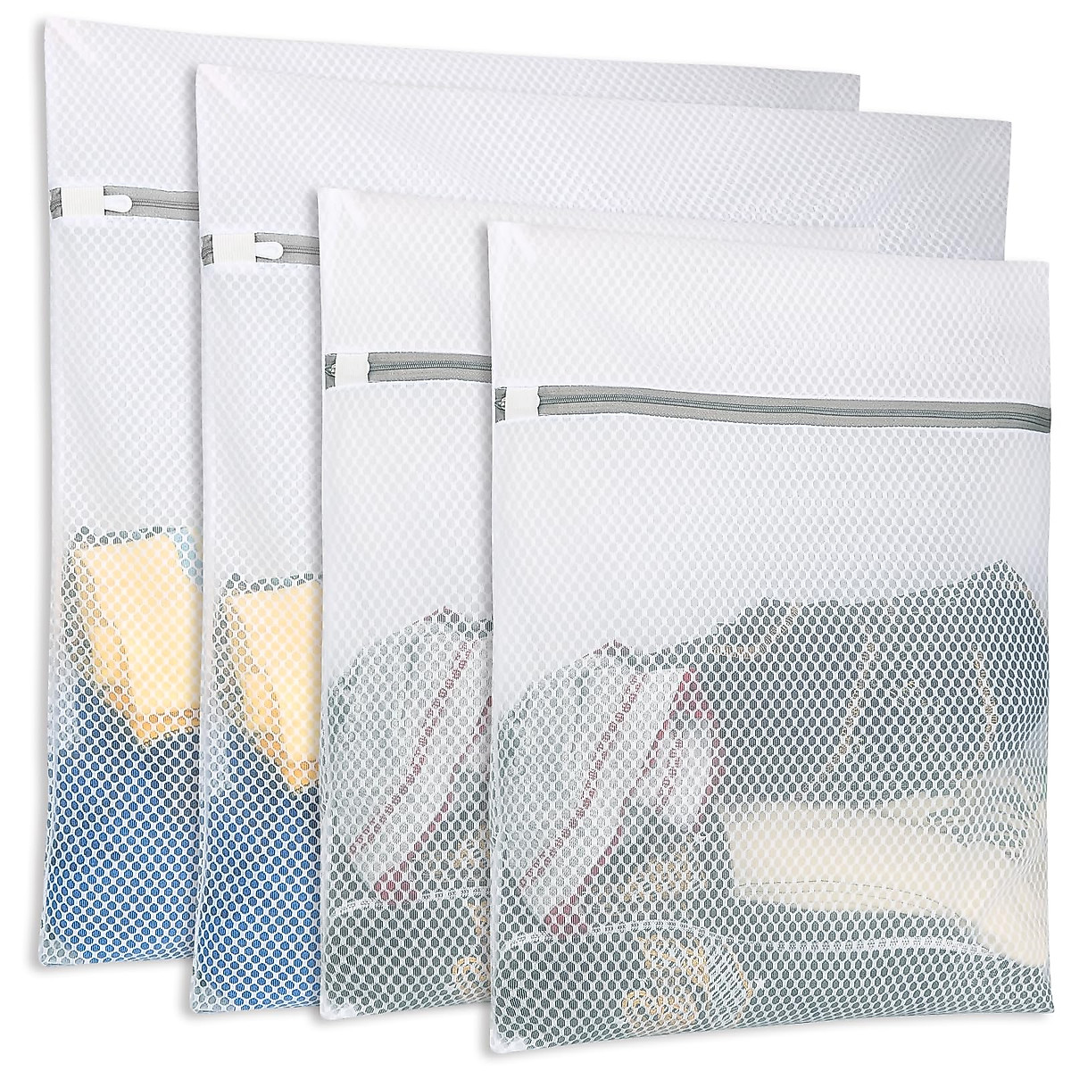 4Pcs Honeycomb Mesh Laundry Bags,Laundry Bags Mesh Wash Bags,Laundry Bag,Large size(16 * 20 inch*2 + 24 * 24 inch*2)