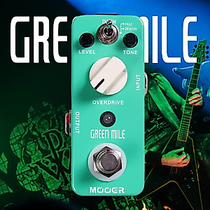 MOOER Green Mile Electric Guitar Overdrive Pedal Tube Screamer Sound Natural, Smooth, Creamy Overdrive Sound for Metal