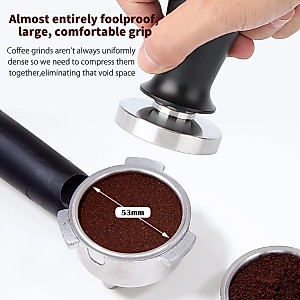 Espresso Tamper,Coffee Tamper with 30lb Calibrated Spring Loaded,53mm,54mm,Flat Stainless Steel Base Tamper for Barista,Espresso Accessories,Barista Tools