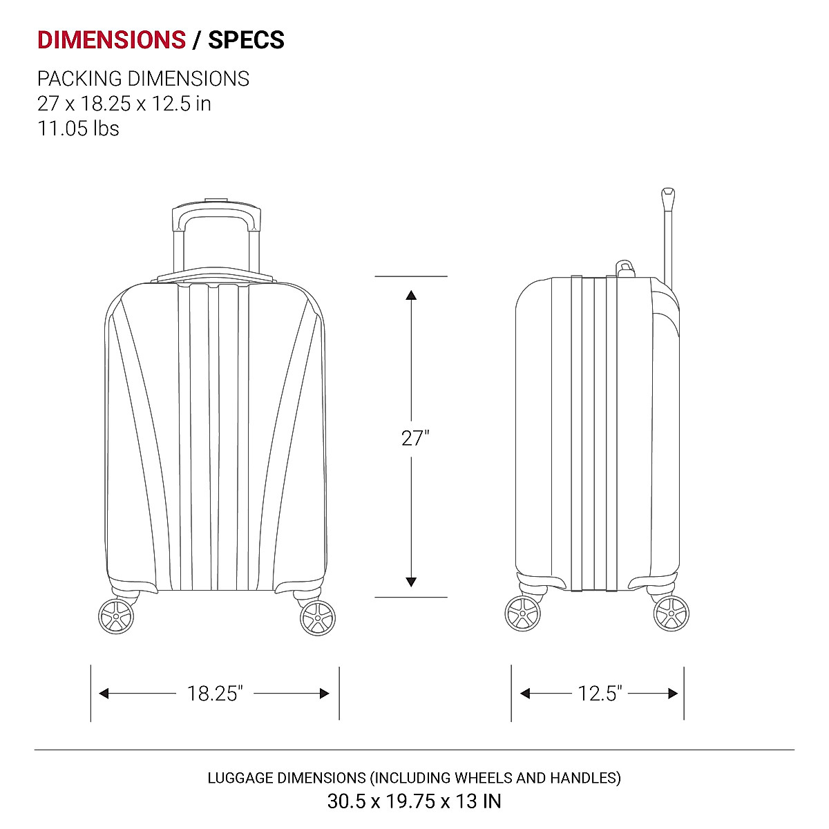 SwissGear 7585 Hardside Expandable Luggage with Spinner Wheels, Black, Checked-Medium 23-Inch