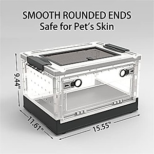 Augegel Hamster Cages and Habitats,Small Rat Cage for Hamster, Gerbils,Guinea Pig Cages,Collapsible Critter cage for Rat, Hedgehog,rabitat (Black_16" x12 x10)