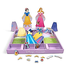 Melissa & Doug Disney Sleeping Beauty and Snow White Magnetic Dress-Up Wooden Doll Pretend Play Set (40+ pcs)