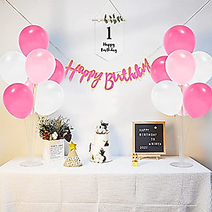 TKEJZu Pink Party Balloons 100 Pcs 12 Inch White and Light Pink and Rose Red Latex Balloons for Valentine’s Day Girls Birthday Party Baby Shower Wedding Engagement Romantic Party Supplies