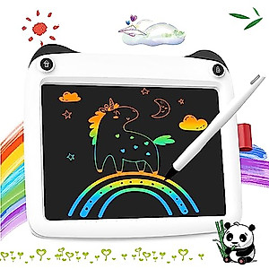 Kids Toys LCD Writing Tablet，9 Inch Colorful Screen Doodle Board，Erasable and Portable Drawing Pad for Birthday Christmas （White）