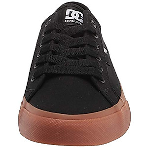DC mens Manual Low Top Vegan Friendly Casual Skate Shoe, Black/Gum, 10.5 US