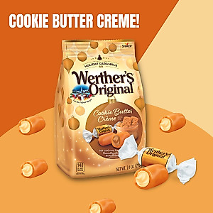 UNHAS ASIAN SNACK BOX Werthers Original Winter Limited Edition Cookie Butter Creme (7.4oz/Pack of 2) Total of 14.8oz - Werthers original caramel hard candy German Classic candy (Cookie Butter Cream)