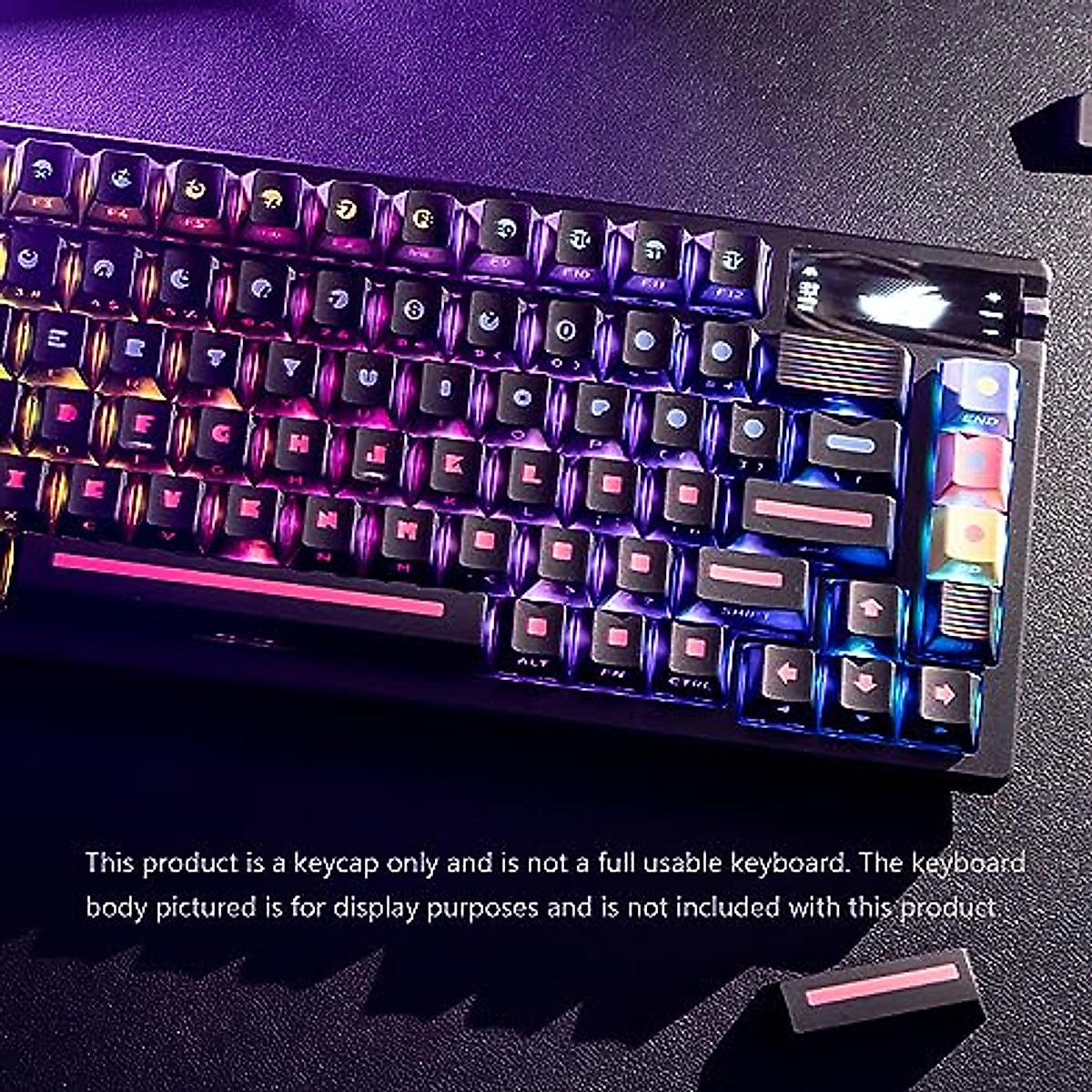 Keycaps PBT Keycap 117 Key Set for Mechanical Keyboards Multiple Color Styles English (US) Layout (Multicolor-Black)
