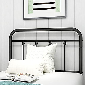 Diolong Twin Bed Frame with Headboard and Footboard Metal Bed Frame Vintage Sturdy Mattress Foundation No Box Spring Needed (Twin, Black)