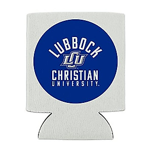 Lubbock Christian University Chaparrals Logo Can Cooler - Drink Sleeve Hugger Collapsible Insulator - Beverage Insulated Holder