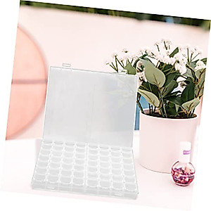 EXCEART 8 pcs Bead Plastic Nail DIY Dividers Compartment Diamond with Art Container Organizer Craft Lids Fishing Grids Embroidery Transparent Diamonds Adjustable Jewelry Storage Cases