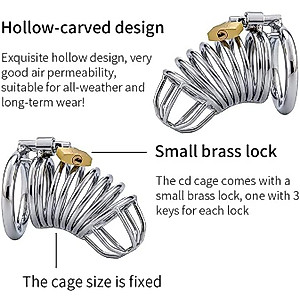 Male Chastity Devices Metal Chastity for Men Breathable Chastity Device Chastity Cage Devices Lightweight Sexual Wellness Cock Cage Penis Cage Sweater M1