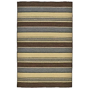 Feizy Rugs - Silva Natural Wool Dhurrie Area Rug - Stripes - Gray/Brown - 8ft x 10ft