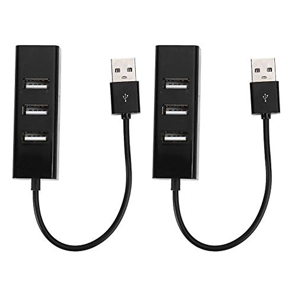 Salaty 4‑Port Hub, USB2.0 Hub 2Pcs Plug and Play for Notebooks(4USB Interface-Black, Pisa Leaning Tower Type)