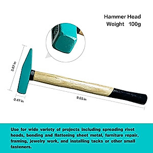 Small Hammer Nails Set, Include Finishing Nails 1-1/2"in (120pcs) & Flat Head Nails 1-1/2"in (120pcs) &100g Engineers' Hammer, Upgrade Brass Plated Gold Nails Hardware for Wood/Wall