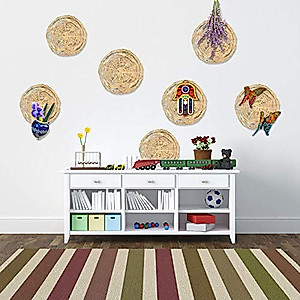 4 pcs Brown Wicker Paper Plate Holders,10 inches，Paper Plate Holders Wicker Heavy Duty， Wicker Paper Plate Holder，Paper Plate Holders Bamboo，Paper Plate Holders Reusable