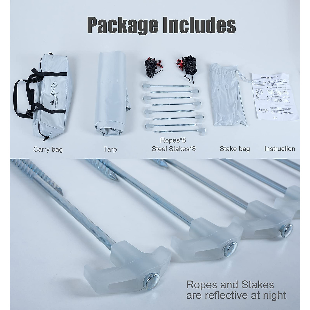 iClimb Waterproof Sun Shield Tarp UPF 50+ for Tent Hammock Camping Backyard Party (Tarp 14'4" × 9'6")