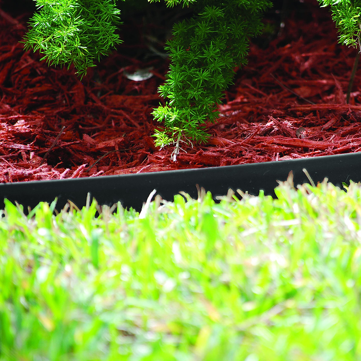 EasyFlex Heavy-Duty No-Dig Landscape Edging, 1.6 in. Tall Straight Top Commercial Grade Plastic Garden Border, 120 Feet, Black