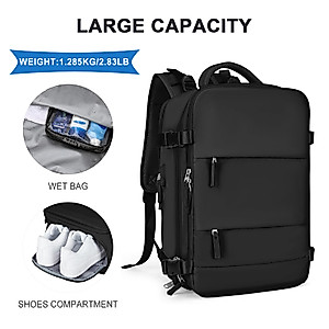 coowoz Large Travel Backpack Women, Carry On Backpack,Hiking Backpack Waterproof Outdoor Sports Rucksack Casual Daypack School Bag Fit 15.6 Inch Laptop with USB Charging Port Shoes Compartment