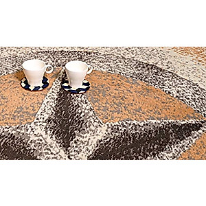 Furnish my Place Texas Star Rug - 5 ft. x 8 ft, Beige Rustic, Novelty Lone Star Rug with Border, Jute Backing