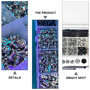 KOMBIUDA 1 Set Computer Screw Combination Screws Bolts for Computer Screws for Assembling Computer Screw Assortment Kit Computer Case Screws Kits Cable tie Stainless Steel Chassis