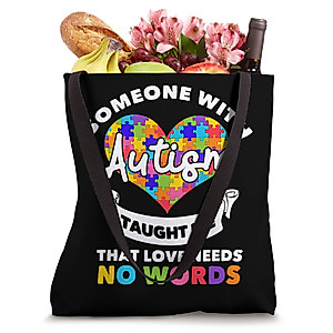 Love Needs No Words Autism Awareness Autism Moms Gift Tote Bag