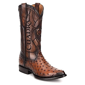 Cuadra Men's Western Boot in Genuine Ostrich Leather Brown, 2C1NA1, Size 11