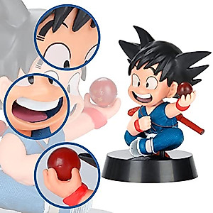 Lenporl DBZ Dragon Ball Action Figure Toys with 1.4 Inch Crystal Stars Dragon Ball and Transparent Base, Goko Action Figure with Gift Box for Birthday Gifts