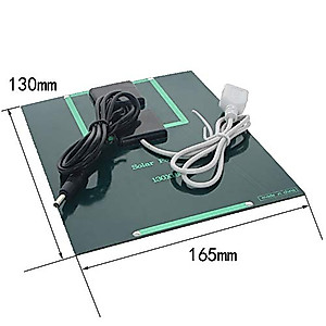 Heyiarbeit 1 Pcs 5V 3.5W Small Polysilicon Epoxy DIY Solar Panel Module 130mm x 165mm/5.12" x 6.50"(L*W) with Wire USB Port Plug for Cell Charger