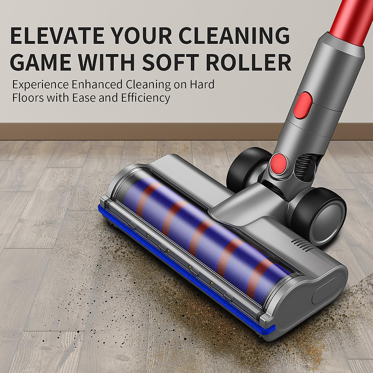 ORIVESSELS Replacement Vacuum Head compatible with Dyson V7 V8 V10 V11 V15 Hard Floor Attachment Cleaner Electric Head 4 LED Lights for Hard Floor and Low Carpets