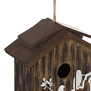 Topadorn Wooden Bird House Hanging Outdoor,Eco Friendly Materials and Decorative with Bird Printed