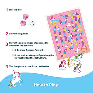 Melby Toys Unicorn Sparkle Sums I Kindergarten Math Games for Kids Ages 4-8 I Math Manipulatives 1st Grade I Addition and Subtraction Games