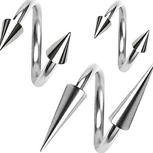 WildKlass Twist with Spikes 316L Surgical Stainless Steel (Sold by Piece)