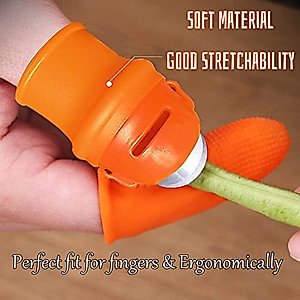 18PCS Garden Silicone Thumb Knife Tools,Vegetable Fruit Picking Knife,Separator Finger Knife Harvesting Plant Cutter Tool for Trimming Garden Plants,Fruit,Vegetables