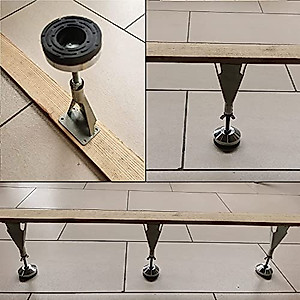 ironwork 2 Pcs Adjustable Height Center Support Leg for Bed Frame, Wooden Bed Center Slat Support Leg, Heavy Furniture Support Leg Replacement Foot, XXM26