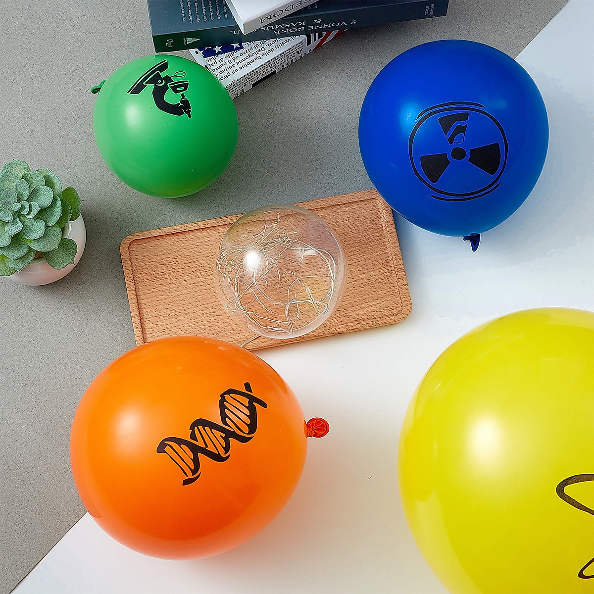 40 Pieces Science Party Balloons Science Themed Balloons Pi Symbol Balloons Latex Birthday Balloons for Holiday Celebrations Science Themed Party Happy Pi Day Party Supplies (Science Themed)