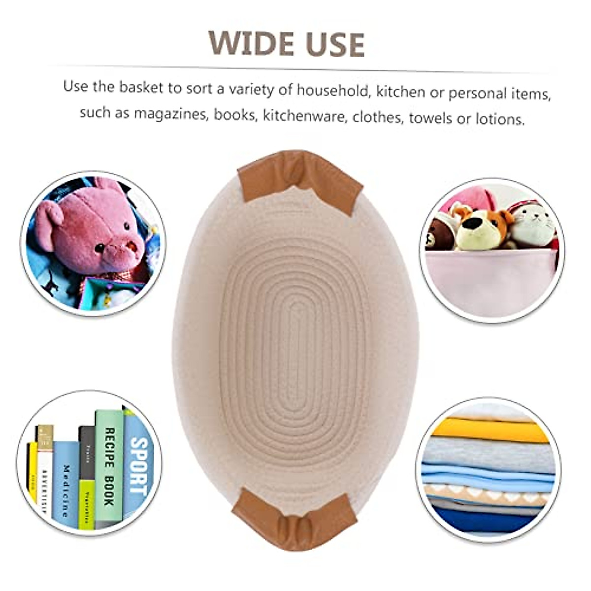 LIGHTAOTAO Cotton Rope Storage Basket White Hamper Baby Decor White Decor Cotton Rope Basket Jute Rope Basket Decorative Woven Basket Bathroom Organizing Baskets Cotton Basket Blanket