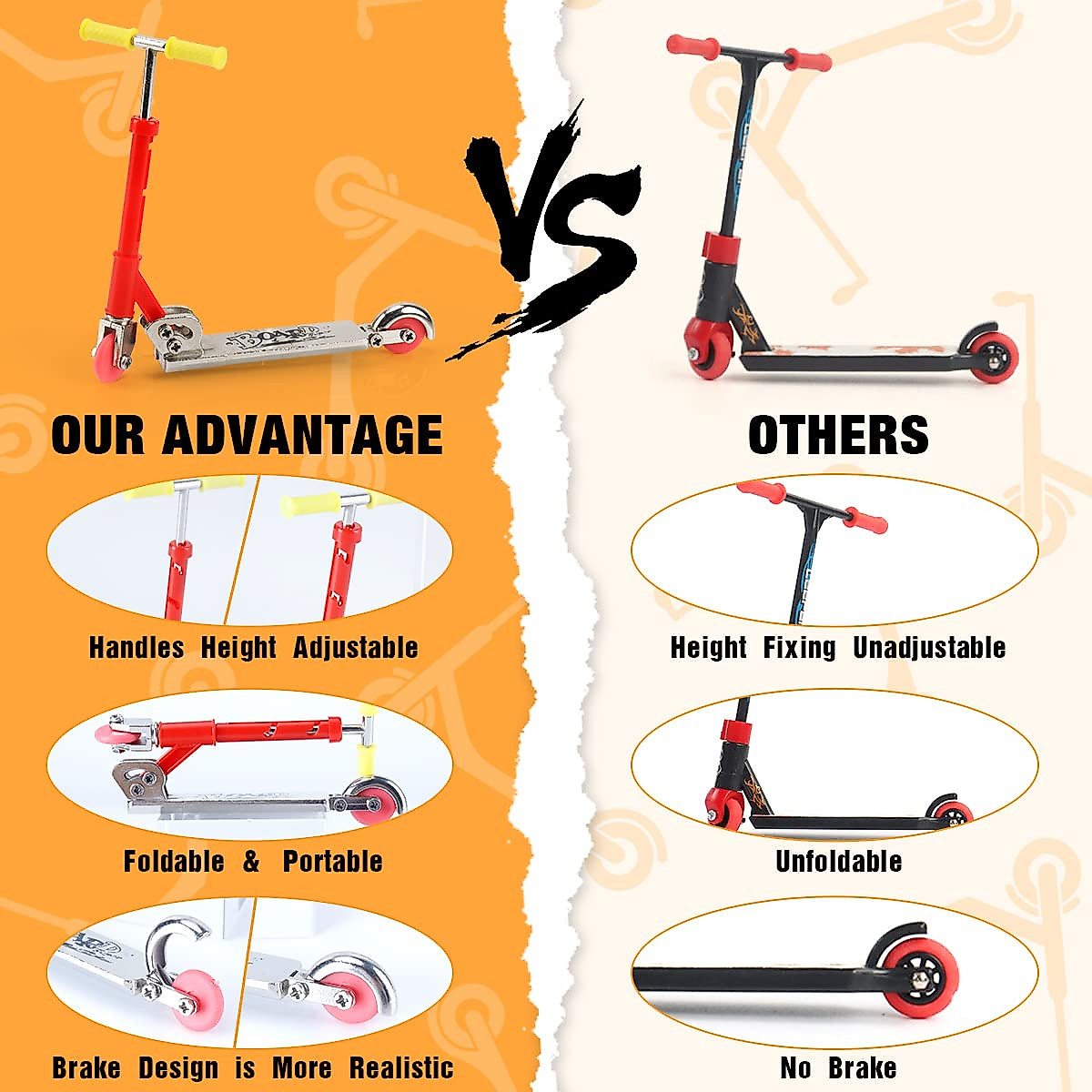 EPOGG Mini Finger Skateboard Ramp Set, Skate Park Kit Ramp with Tools for Fingerboards Training Props Interactive Freestyle Skate Game, Finger Skateboards for Adults & Kids