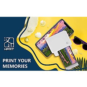HPRT 4x6 Photo Printer AR Portable Instant Photo Printer 4 Pass 300 DPI Premium Quality Photo Compatible with iOS, Android and Bluetooth Devices (White)